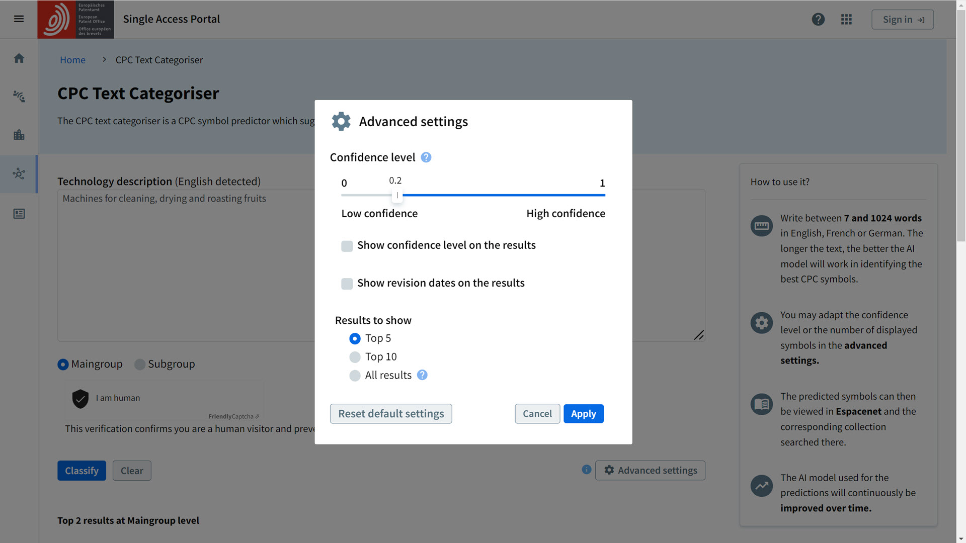 New – AI-based CPC text categoriser | epo.org